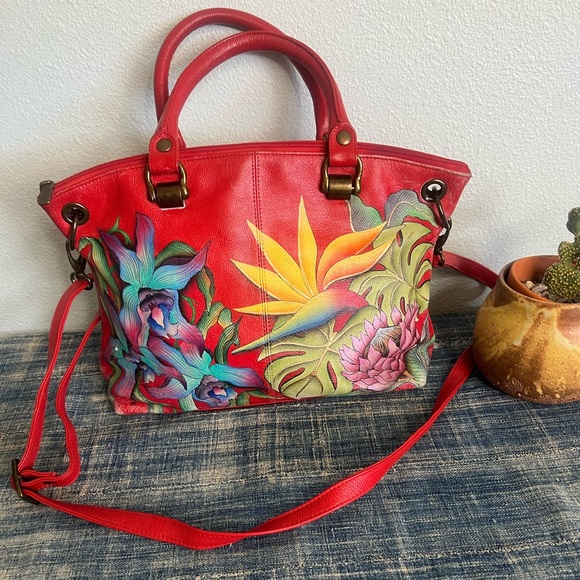 Anuschka | Bags | Anuschka Handpainted Leather Satchel | Poshmark